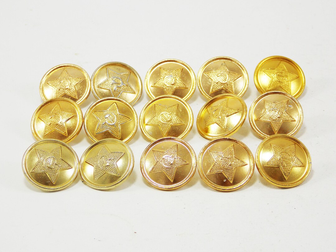 Military Buttons Collectable Soviet Army Buttons Yellow Gold Buttons ...