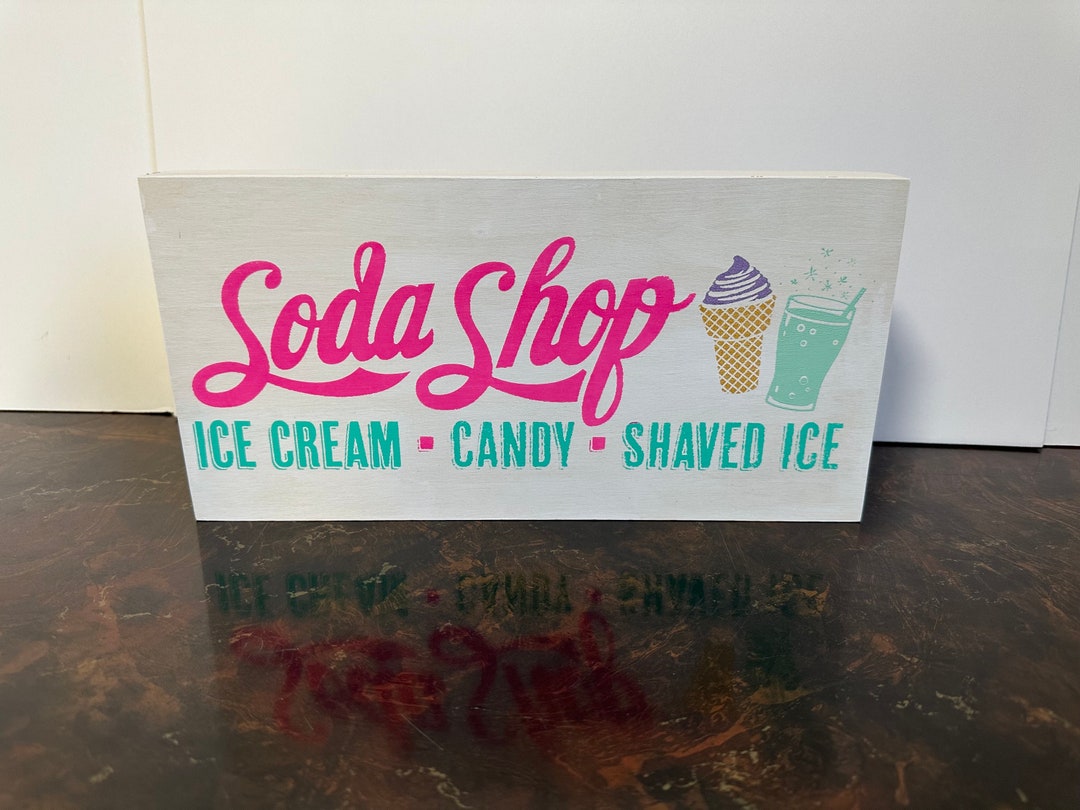 Soda Shop Sign, Wall Art, Wall Painting, Home Decor, Whimsical Decor - Etsy