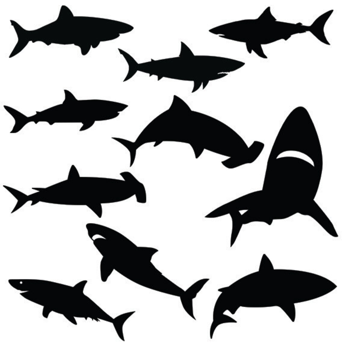 Hai svg Silhouette Pack Hai Clipart digital download - Etsy Schweiz