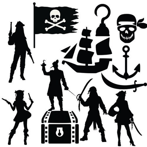 Pirates Svg Silhouette Cut Files Pirate Clipart Downloads - Etsy