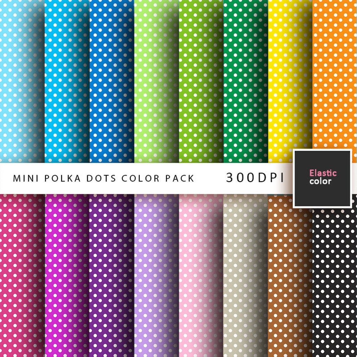 Polka Dots Background Pink Yellow Blue Color Digital Paper - Etsy UK