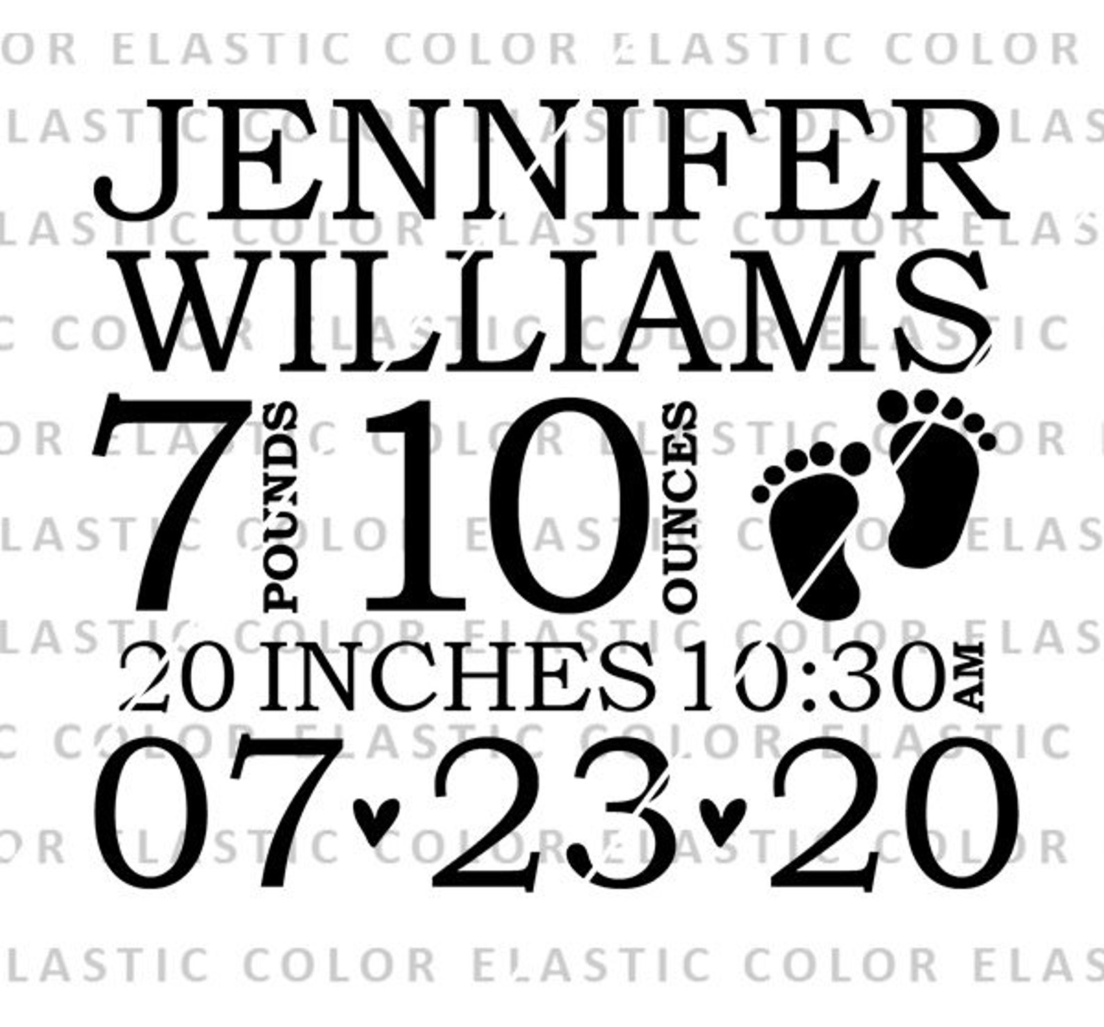 Baby Birth Announcement SVG, Baby Announcement Template Cricut and ...