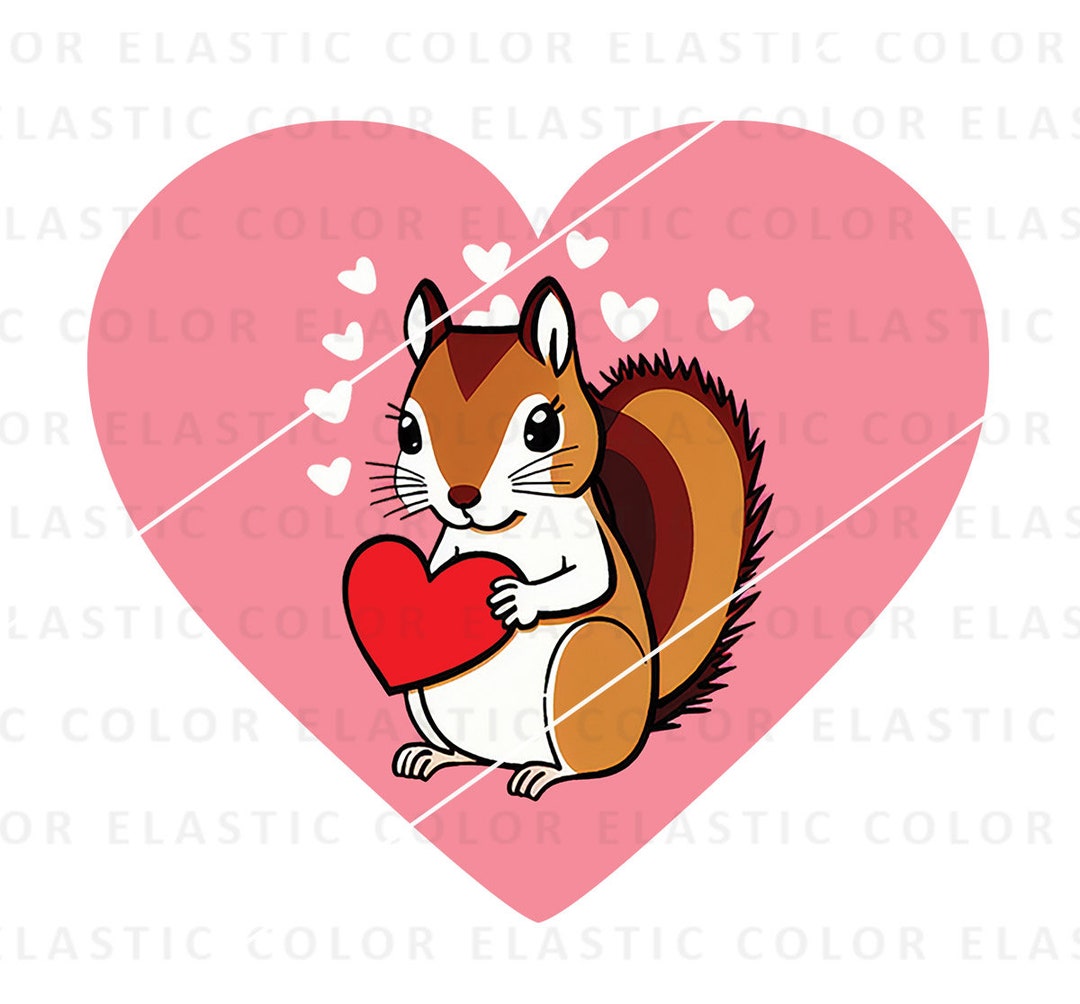 Cute Squirrel With Heart Png, Squirrel Valentine Sublimation Design ...