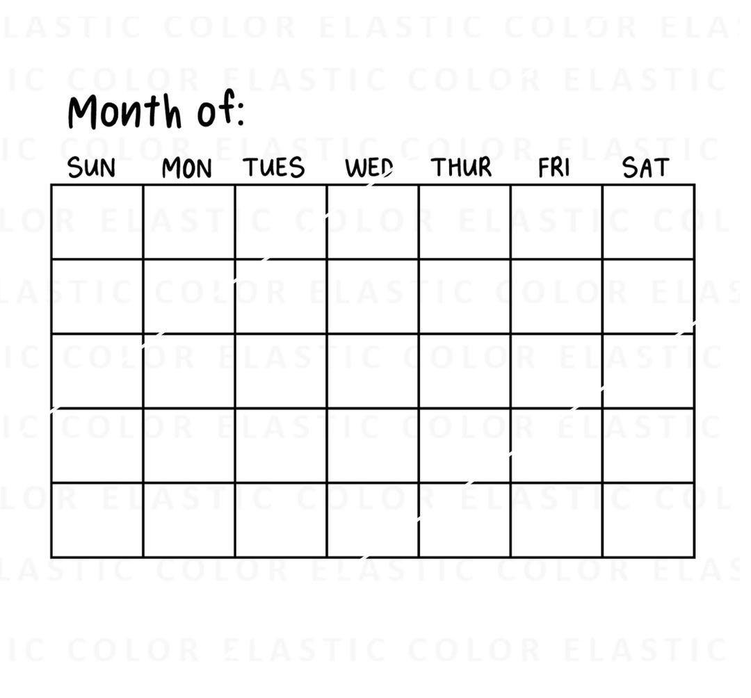 Calendar Svg, Calendar Png, Minimalist Calendar Svg, Simple Monthly ...