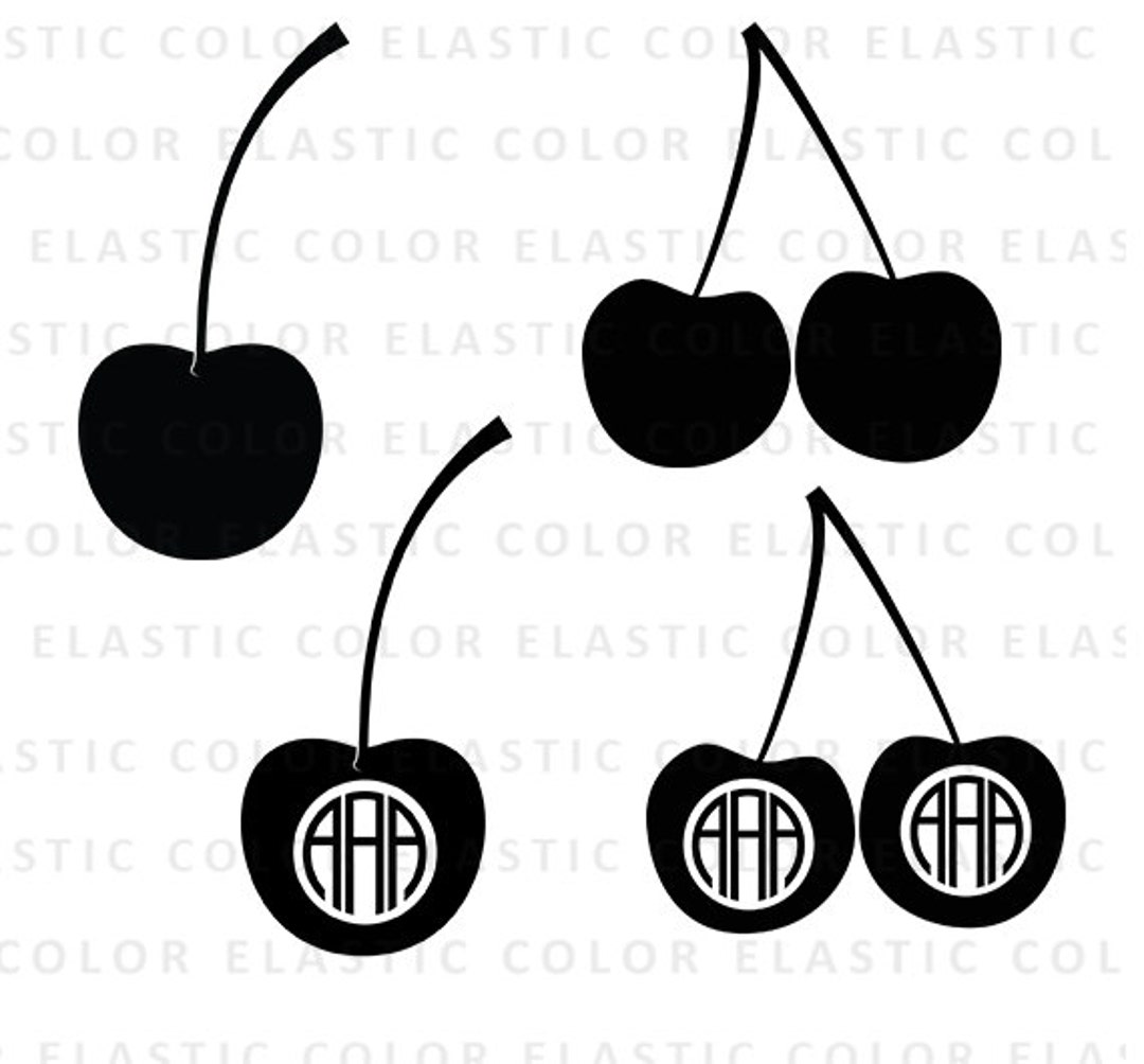 Cherry Svg - Cherry Clipart Vector - Cherry Monogram Files - Cherry ...