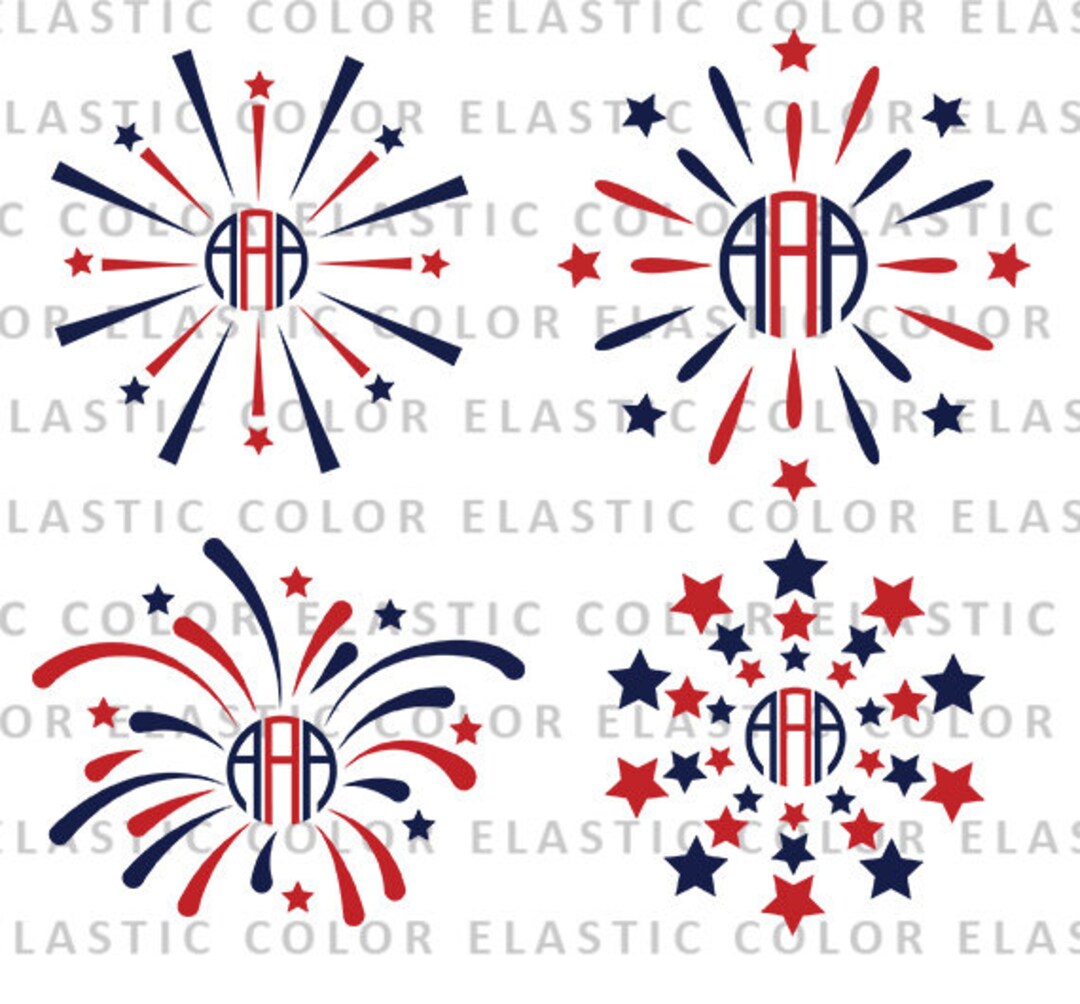4th of July Fireworks Svg - Fourth of July Fireworks Monogram - America ...