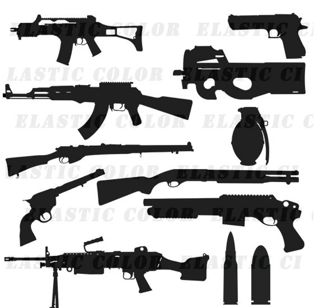Gun Svg Silhouette - Guns Vector Files Collection Digital Download, Svg ...