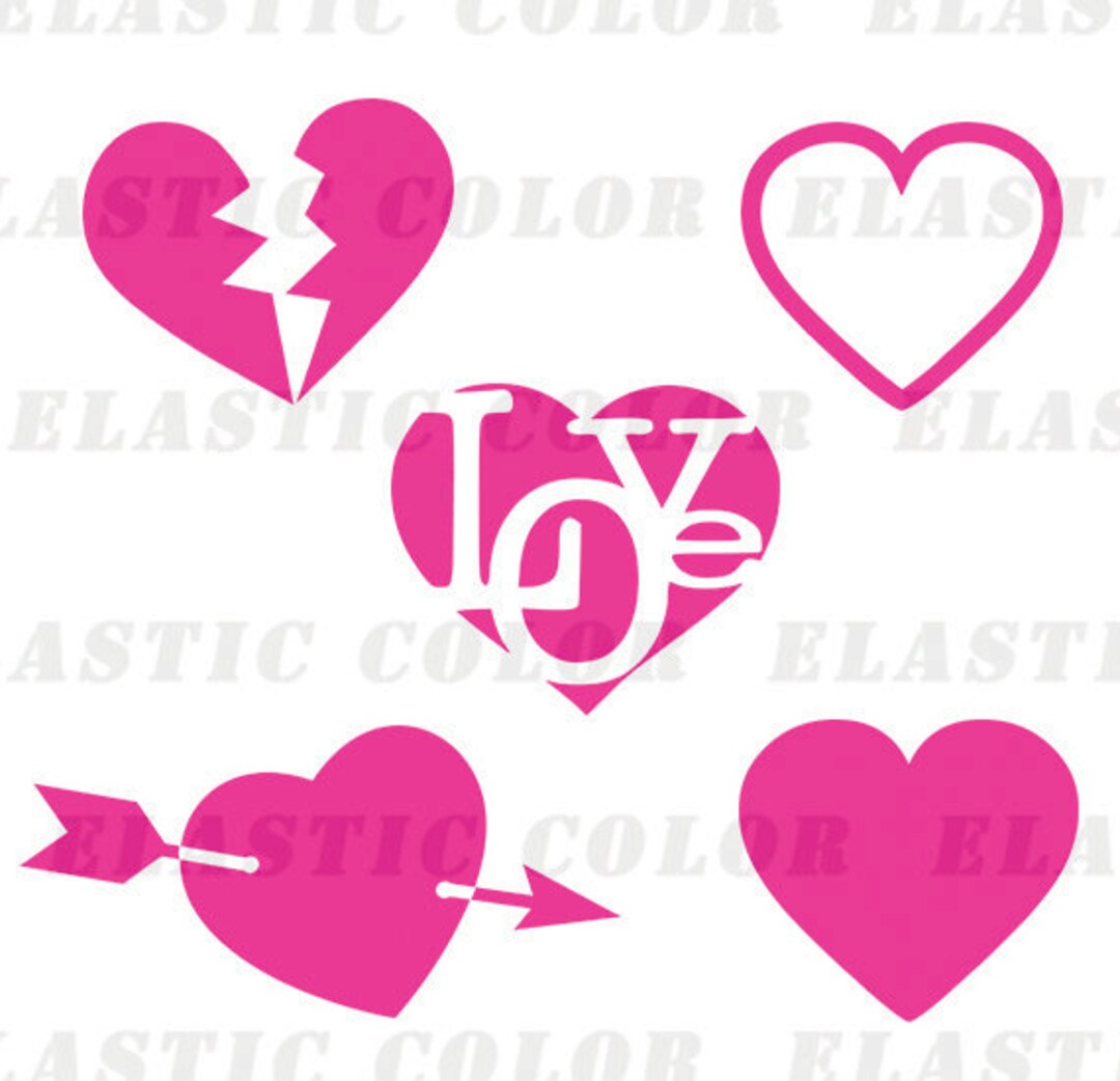 Heart Svg Collection Pack - Broken Heart Svg, Heart With Arrow Vector ...