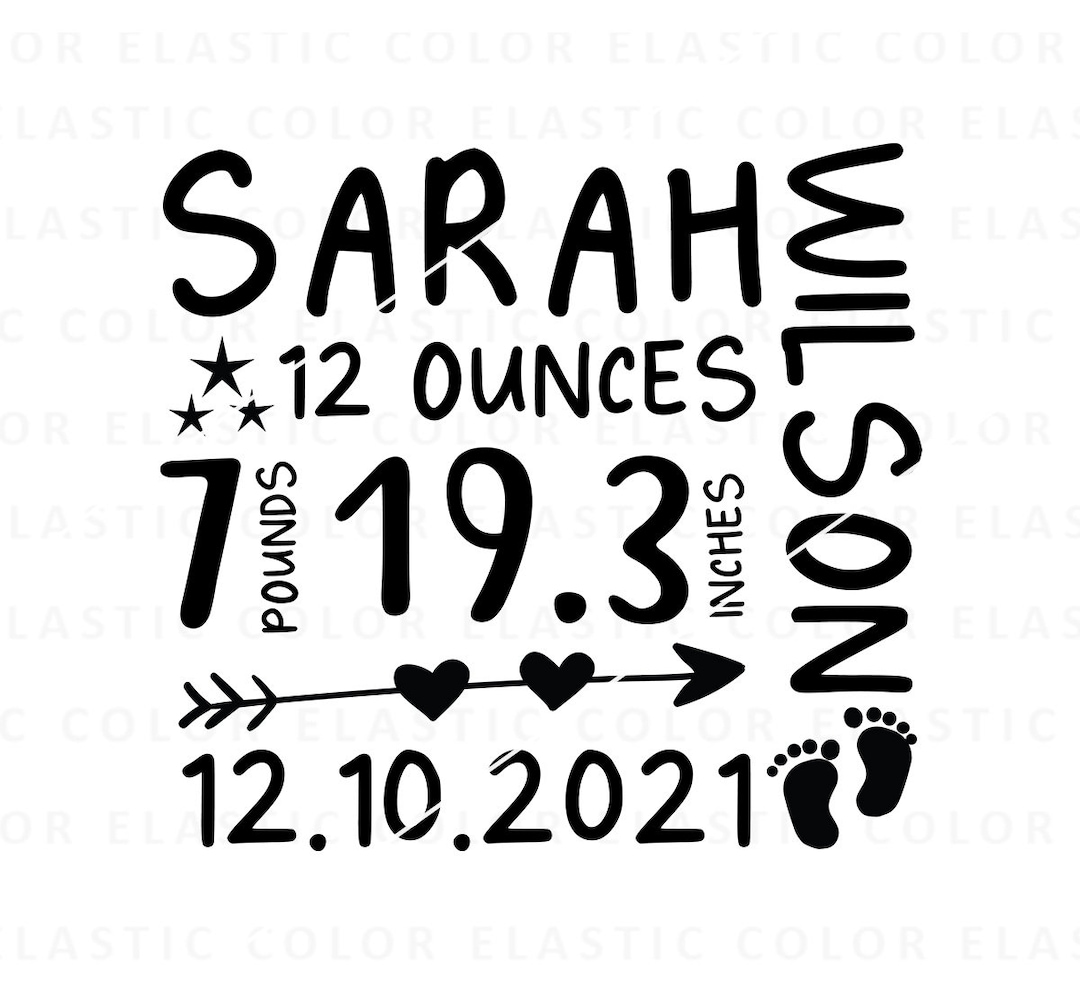 Birth Stats Template Png, Baby Birth Stat Svg, Birthday Stat Printable ...