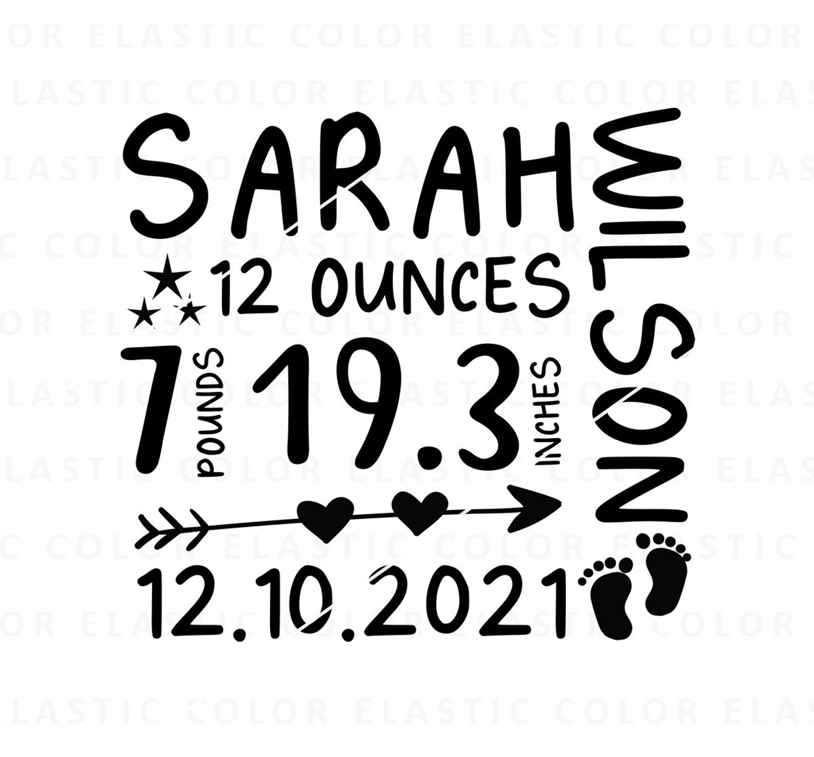 Birth Stats Template Png Baby Birth Stat Svg Birthday Stat - Etsy