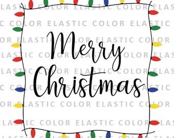 Christmas Lights Frame Svg Christmas Frame With Text and - Etsy