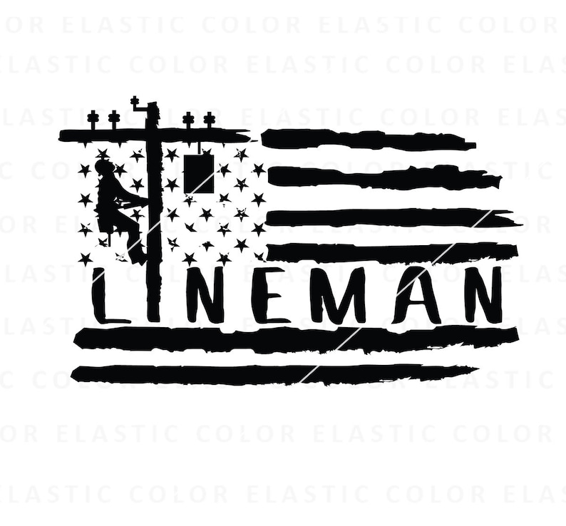 Lineman Flag Svg, Electrical Line Worker Design Cricut, Lineman ...
