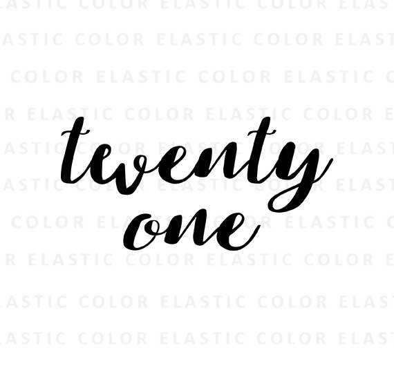 Twenty one svg 21 birthday handletter svg file twenty one | Etsy