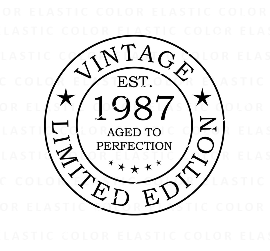1987 Svg, 1987 Vintage Logo Limited Edition Circle Svg, 35th Birthday ...