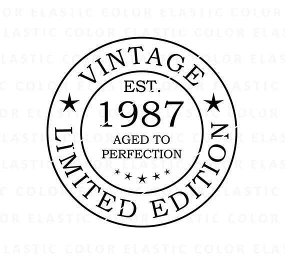 1987 Svg 1987 Vintage Logo Limited Edition Circle Svg 35th - Etsy