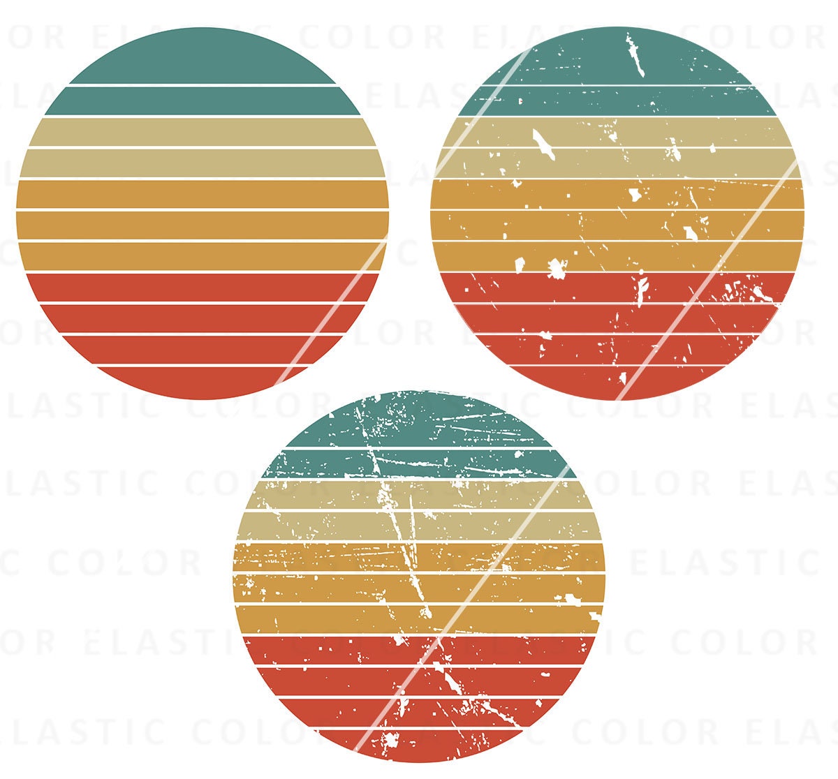 Sunset circle svg retro sunset circle png vintage sunset | Etsy