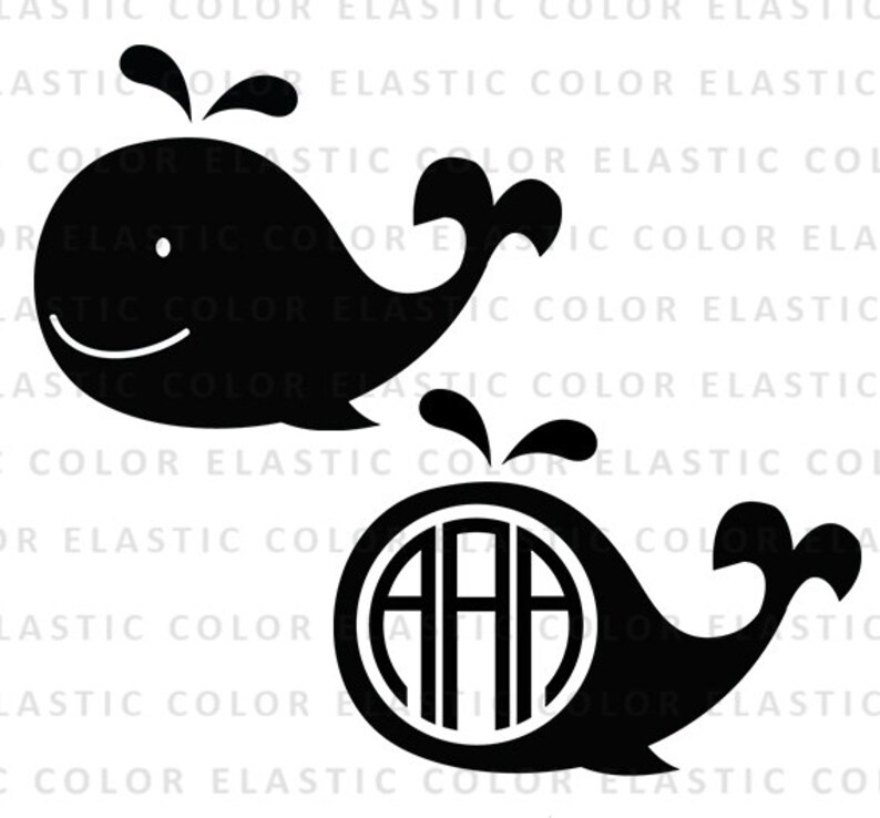 Whale Svg - Whale Clip Art - Whale Monogram File - Whale Digital ...