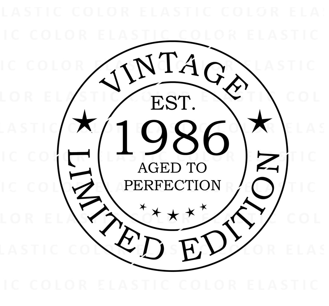 Limited Edition 1986 Vintage Svg, 39th Birthday Vintage Logo Style ...