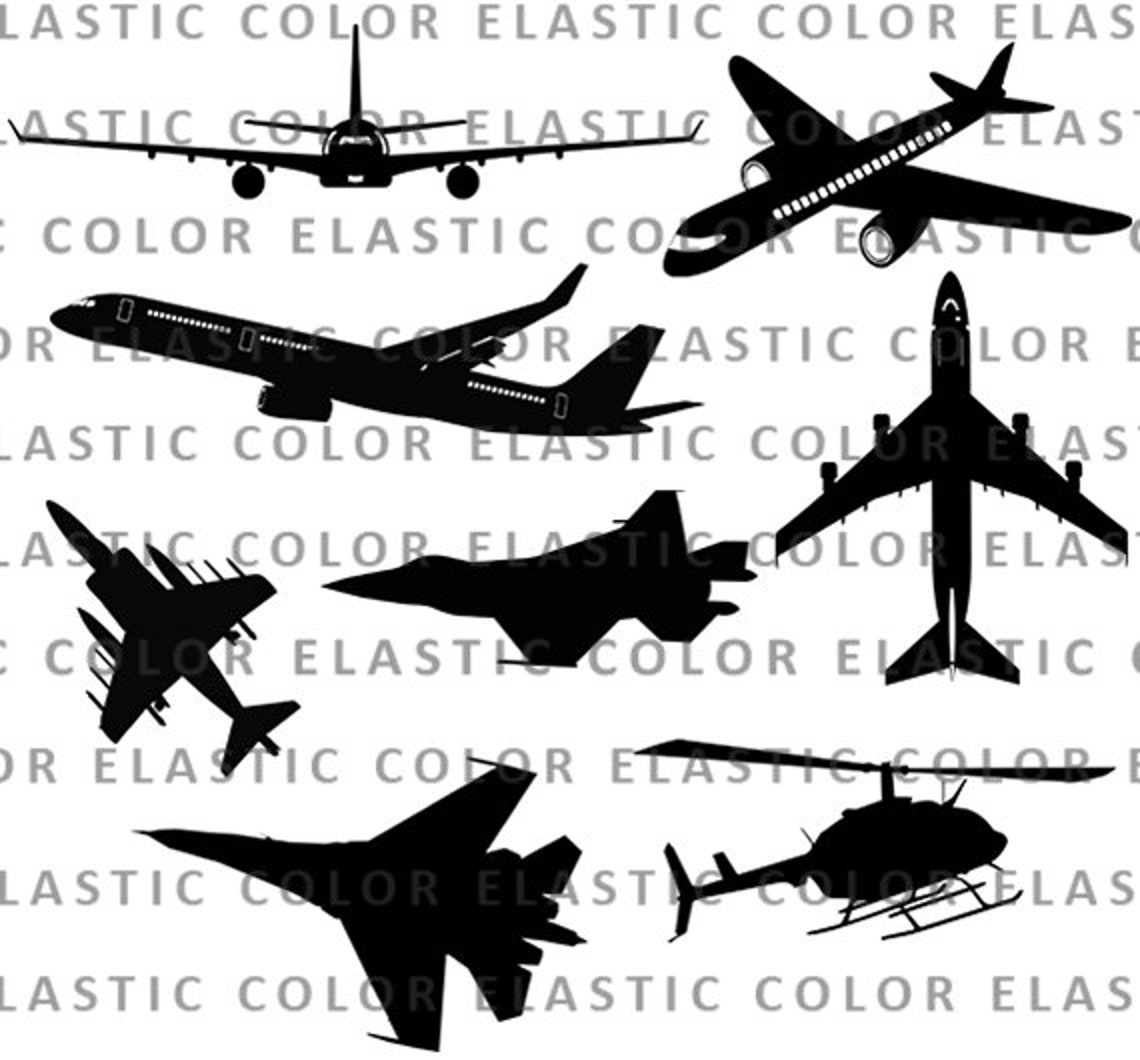 Airplane Svg Clipart Silhouette Airplane and Aircraft Vector Files ...
