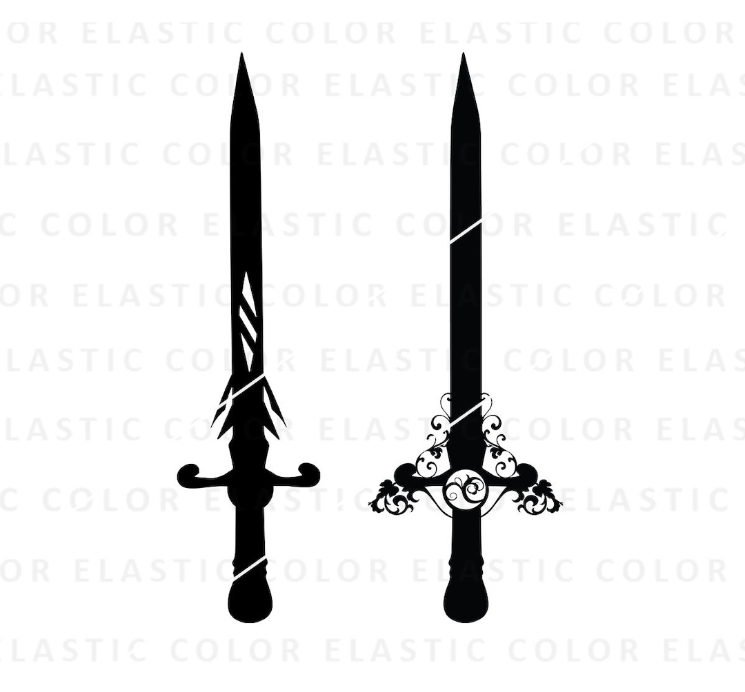Sword Svg,sword Clipart, Fantasy Sword With Floral Vector,warrior Sword ...