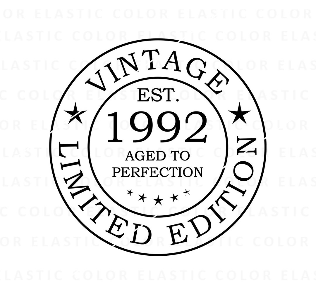 1992 Svg, Vintage Limited Edition Logo Frame Svg, 30th Birthday Svg ...