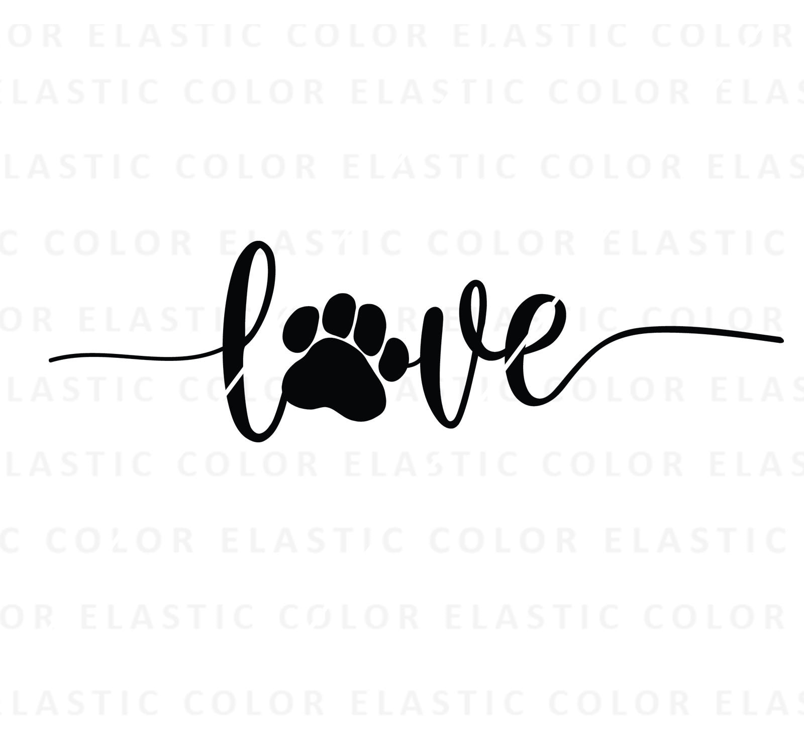 Dog Lover Svg, Dog Paw Love Text Design, Love Dog With Pawprint Clipart ...