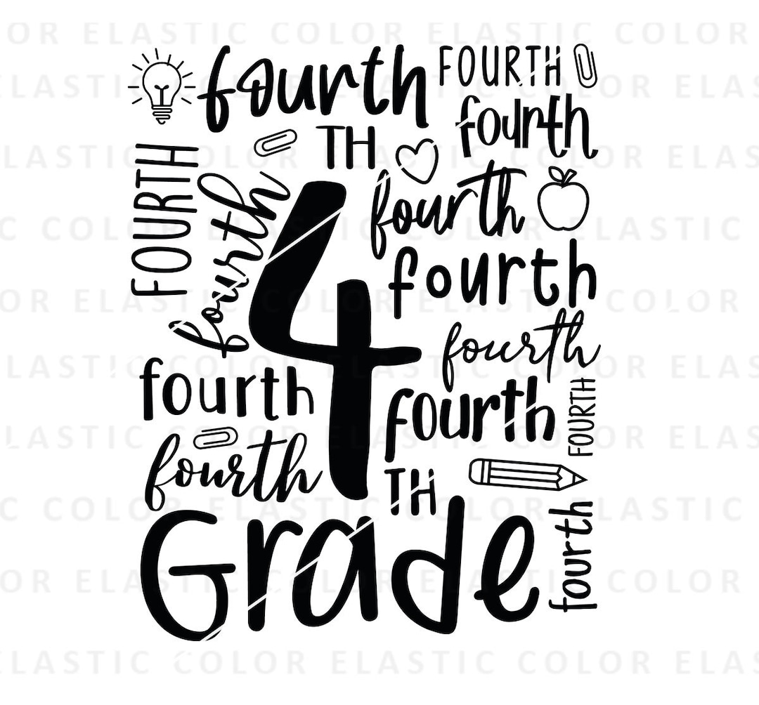4th Grade Svg, Fourth Grade Design Svg, 4th Png Sublimation and Svg Cut ...