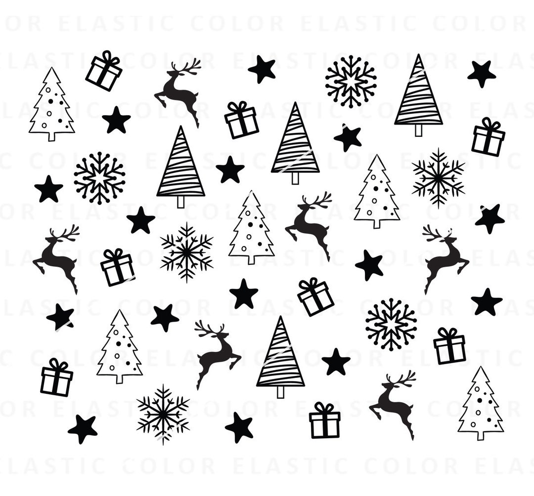 Christmas Pattern Svg, Christmas Background With Snowflakes, Stars and ...