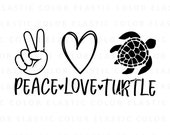 Peace Love Turtle Svg Turtle Png Design Turtle Lover Design - Etsy