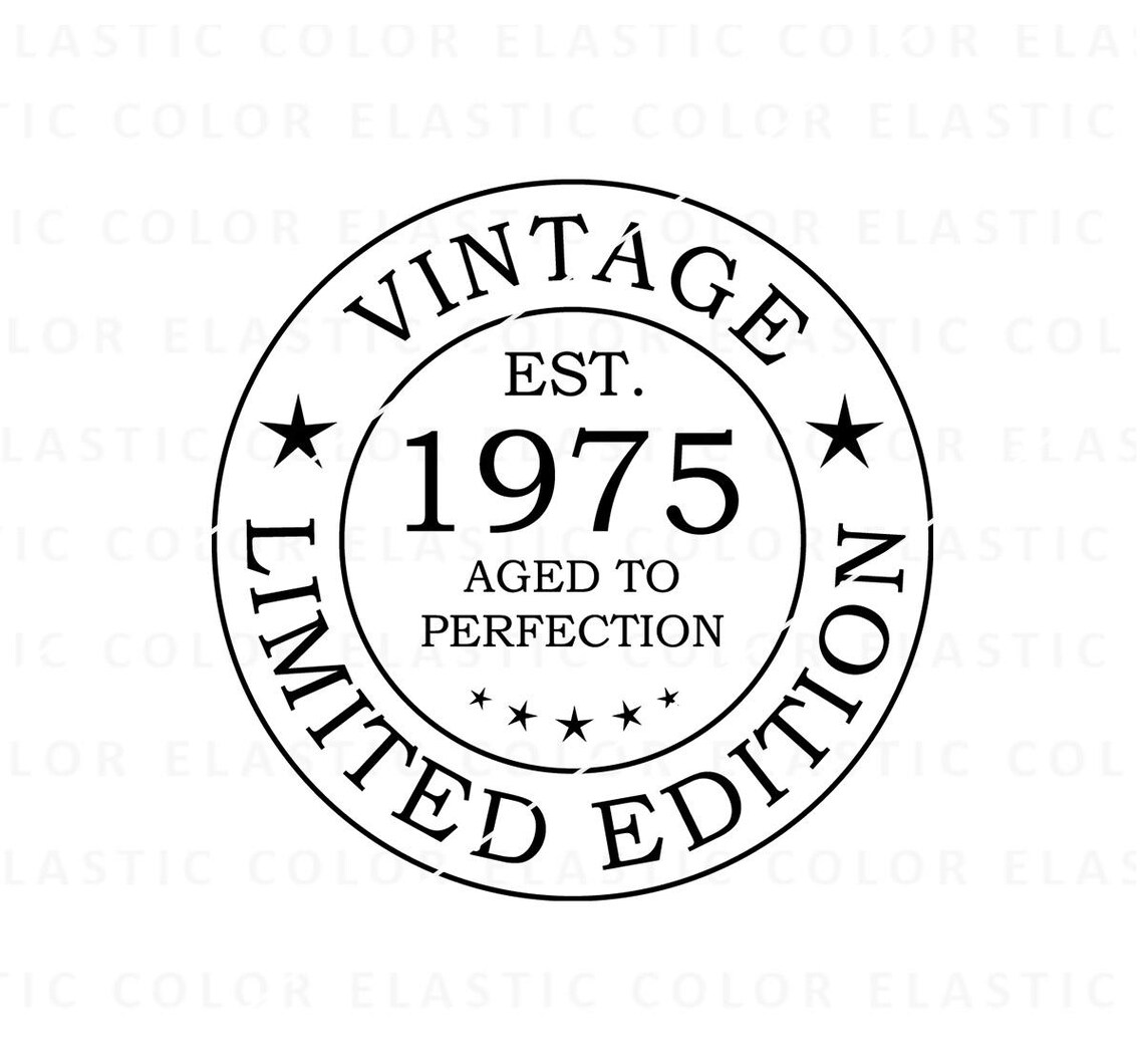 Limited Edition 1975 Vintage Svg, 50th Birthday Vintage Logo Style ...