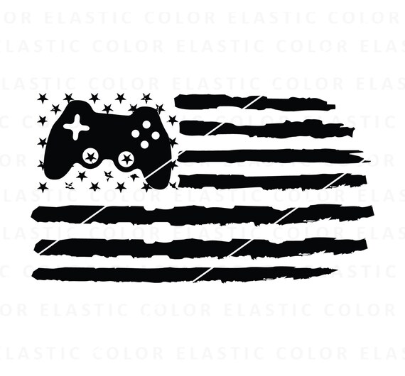 American Gamer Flag Svg Gamer Clipart Game Controller in | Etsy