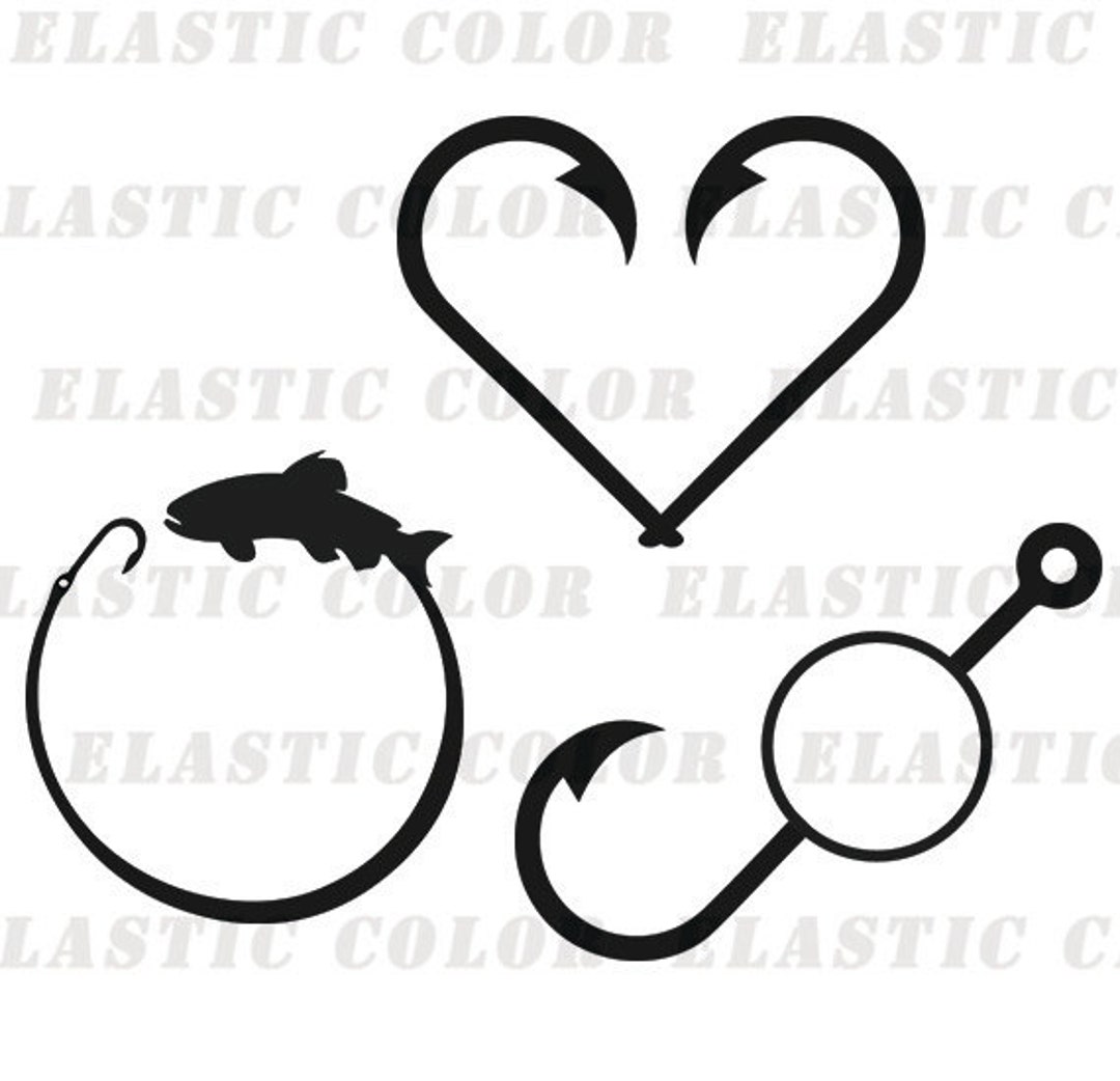 Fish Monogram Svg - Fish Hook Monogram Clipart Digital Download Vector ...