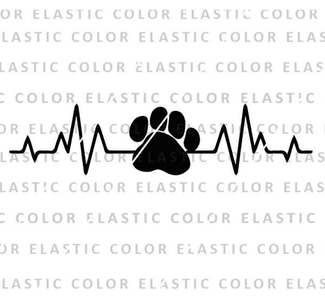 Dog Paw Heart Beat- Dog Sublimation or Printable Design and Cut File ...