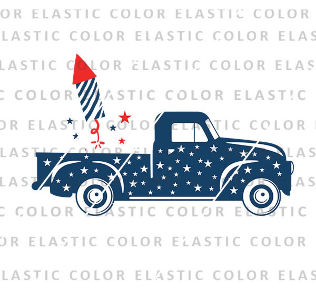 American Truck Svg, Farm Truck Clipart, 4th of July Truck - Fourth of ...