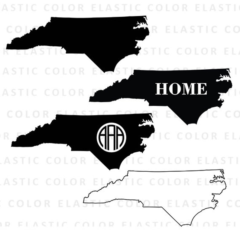 North Carolina State Svg Silhouette - North Carolina Monogram Clipart ...