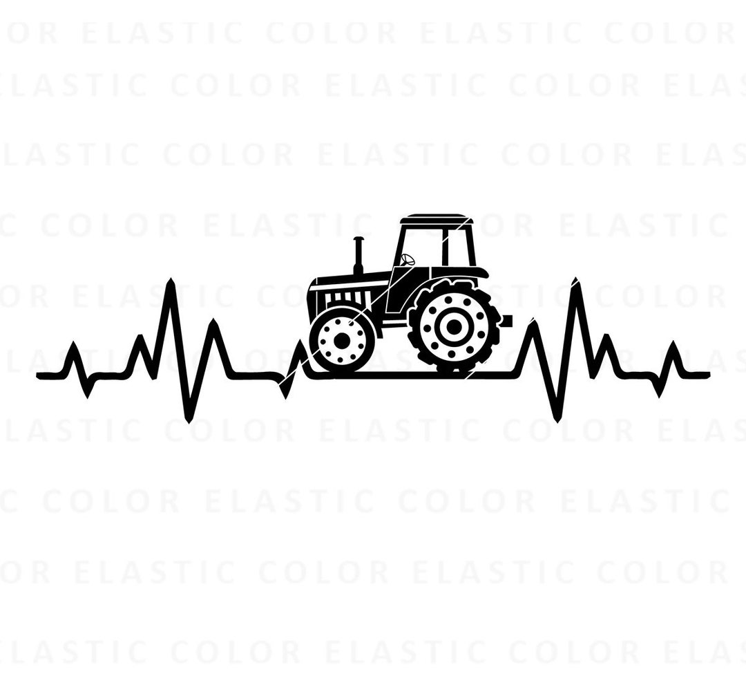 Tractor Heartbeat Svg, Tractor Ekg Pulse Design, Farm Cricut, Farm Life ...