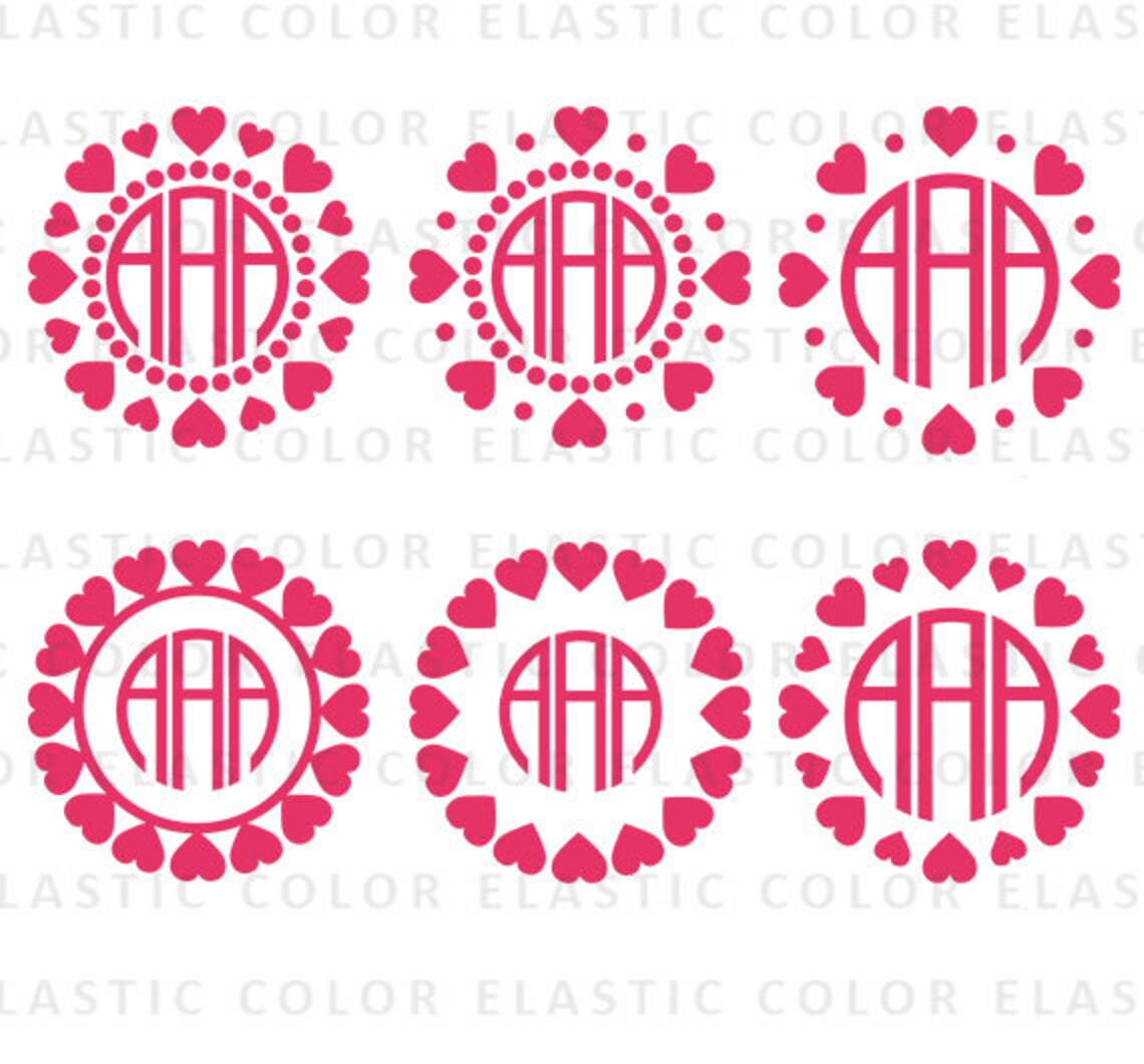 Heart Circle Monogram Frame Svg File Circle Love Frame With - Etsy