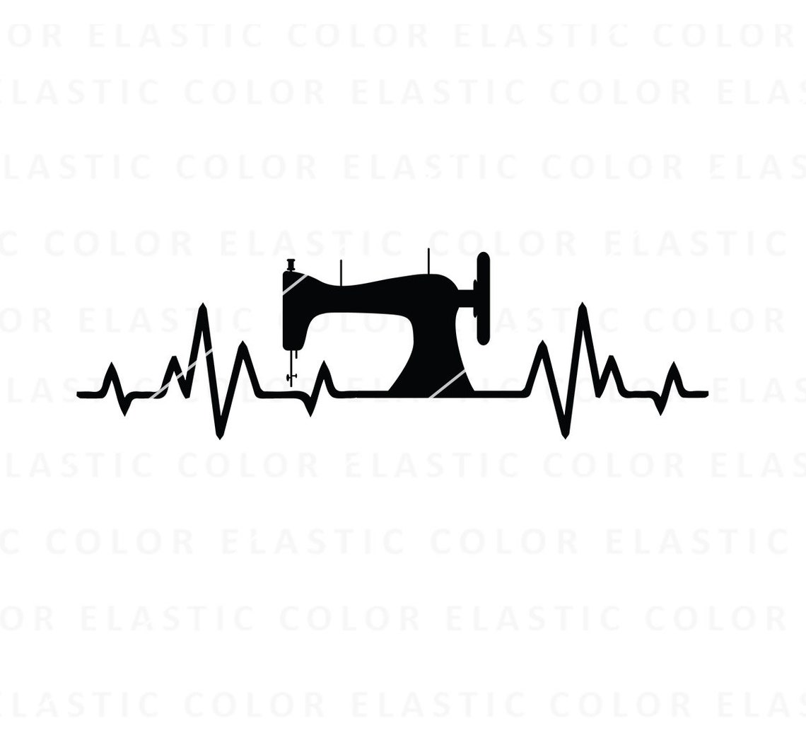 Sewing Heartbeat Svg, Sewing Machine Clipart Ekg Design, Sewing Lover ...