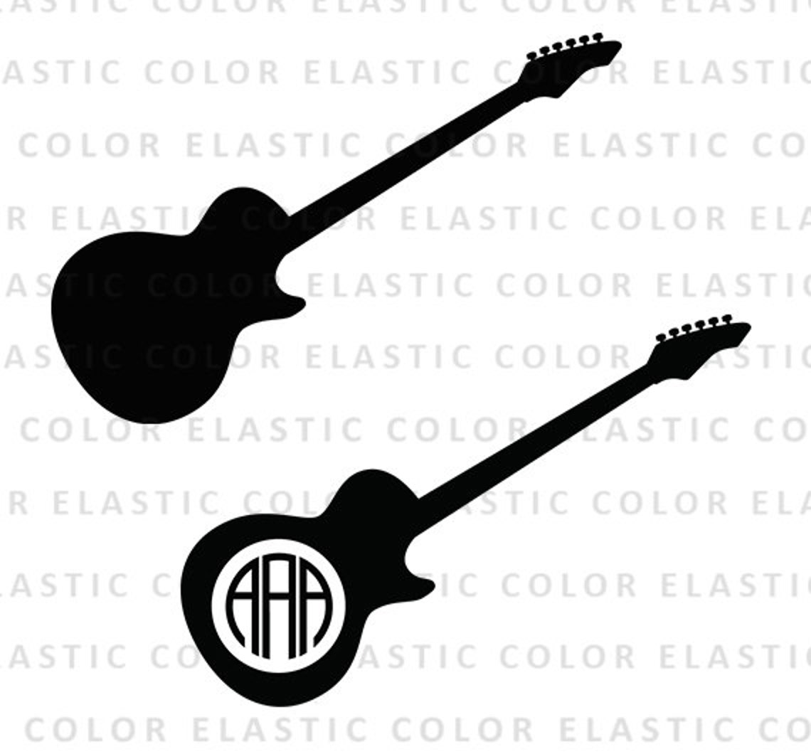 Guitar Svg Guitar Monogram File Guitar Clipart Electric - Etsy