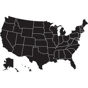 Usa Map Svg Silhouette Clipart Usa Map Without States and With States ...