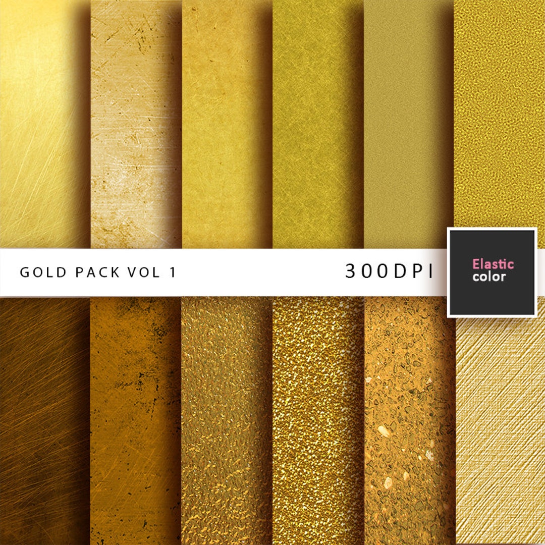 Gold Wallpaper Pack - Metallic Gold Digital Paper Texture - Gold ...