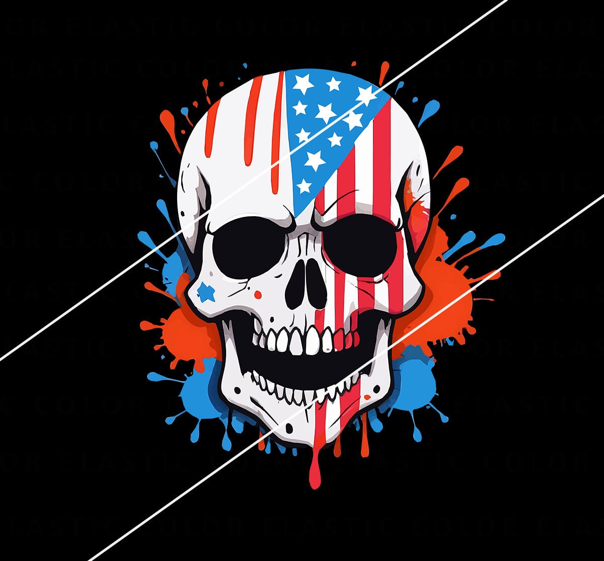 Skull 4th of July Png, Skull American Flag Png, Usa Flag Skull Design ...