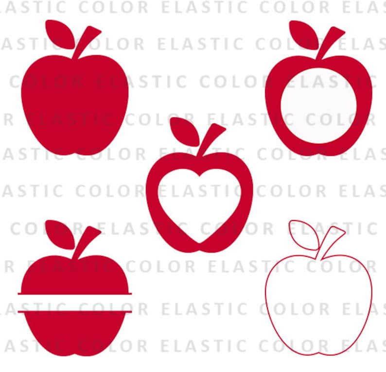 Apple Svg Files Apple Monogram Svg Apple Clipart Digital - Etsy