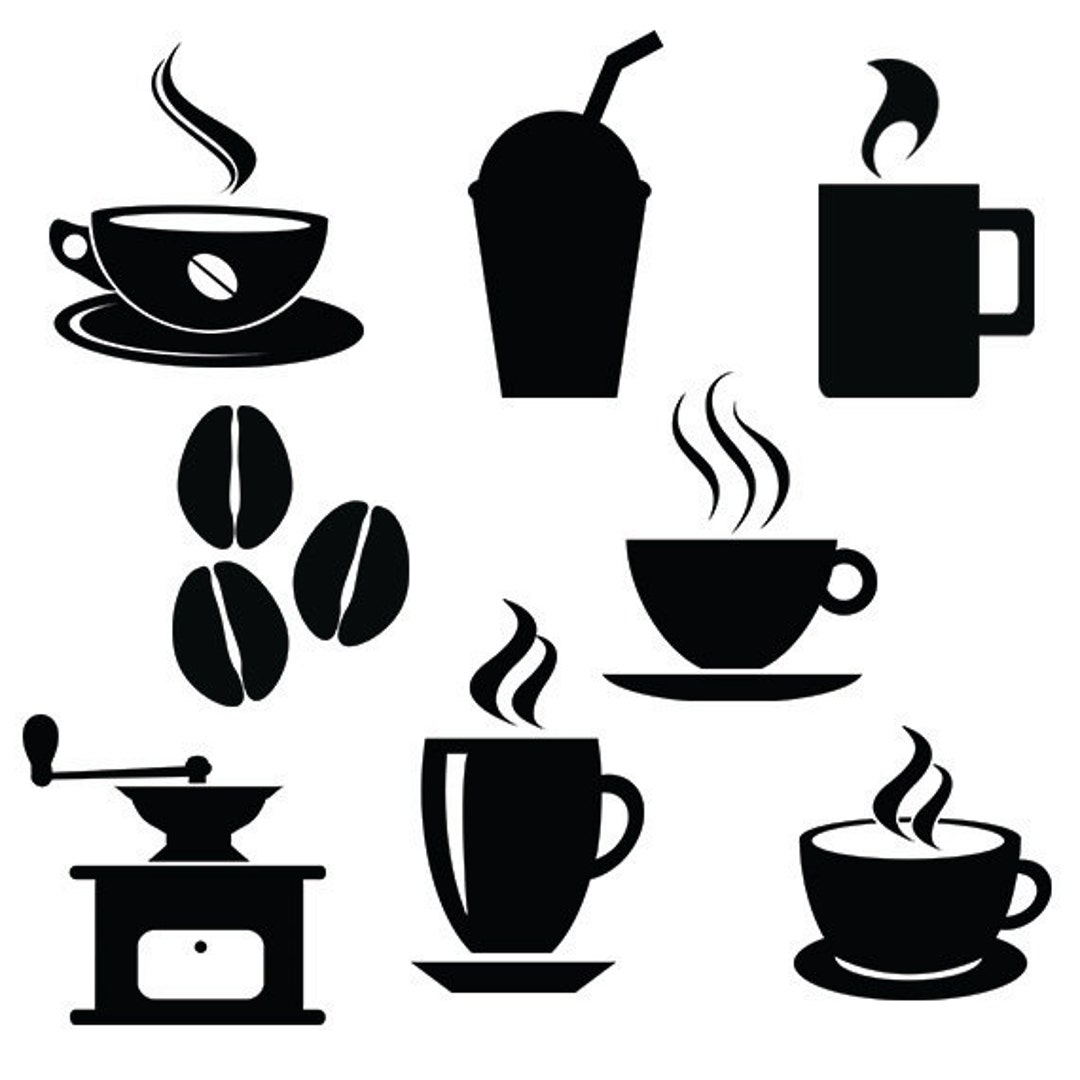 Coffee Svg Silhouette Files Pack Cafe Vector Clipart Digital Download ...