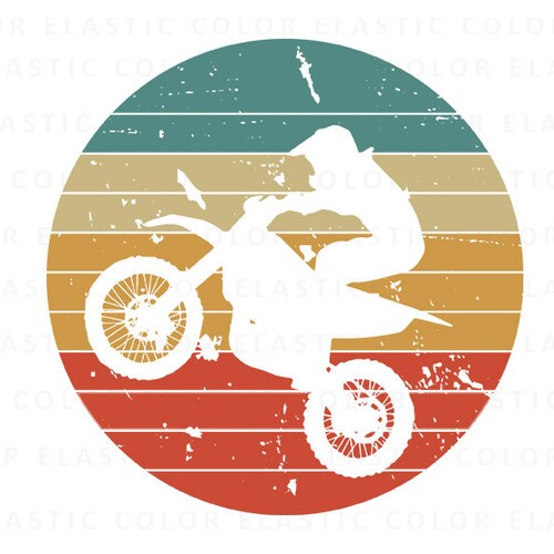 Motocross Svg Dirt Bike Design in Distressed Sunset Circle - Etsy