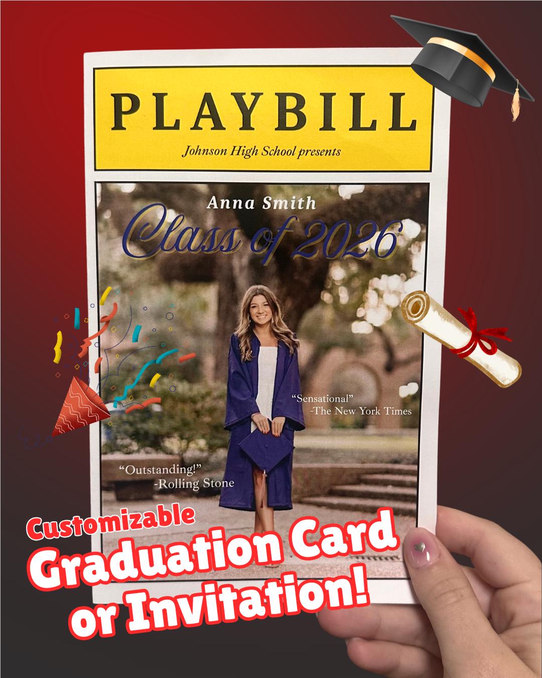 Customizable Graduation Card/invitation - Easy PRINT AT HOME! - Etsy