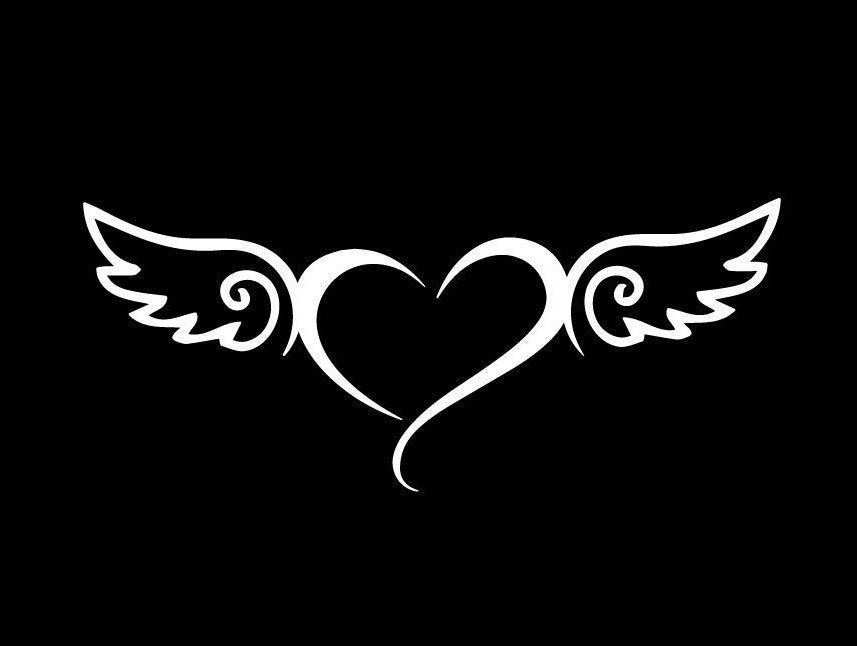 Heart With Angel Wings Background