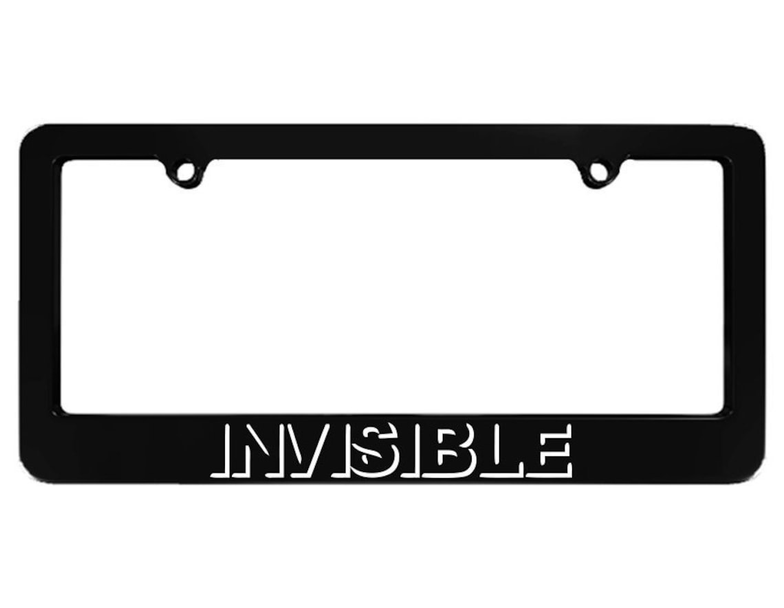 Invisible steath hidden Black License Plate Frame frames fits | Etsy