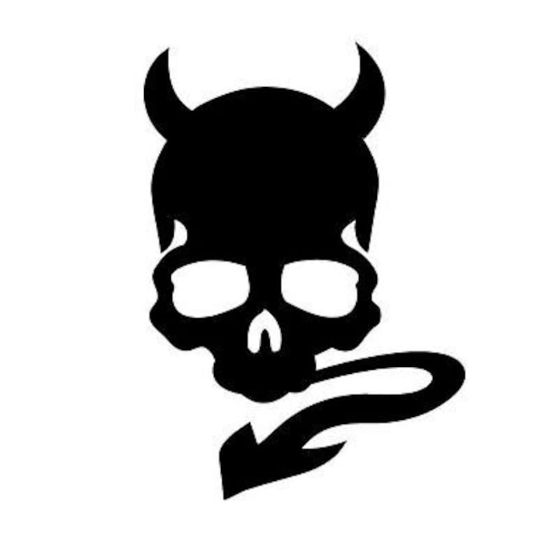 Skull Devil Funny Humor Sticker Vinyl Decal, Car Window, Doors, Bumper ...
