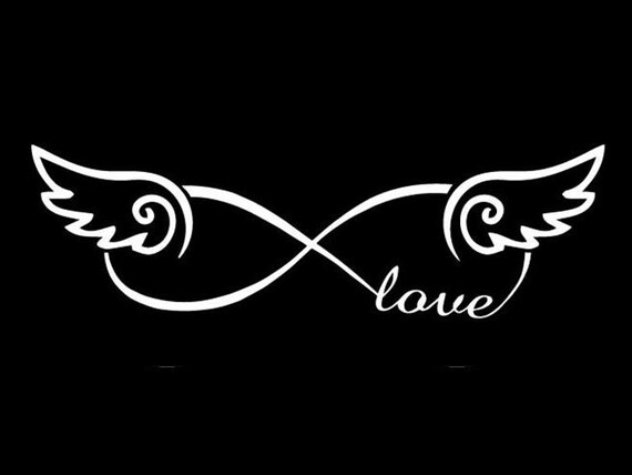 Infinity Love Angel Wings Cute Vinyl Decal Car Window Doors | Etsy